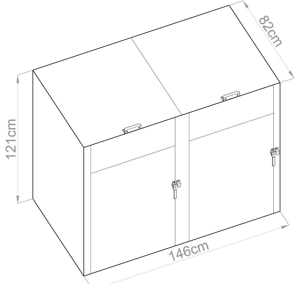 PENTA Přístřešek na odpadkové koše/popelnice G21 146x121x82 cm, antracitový plechový