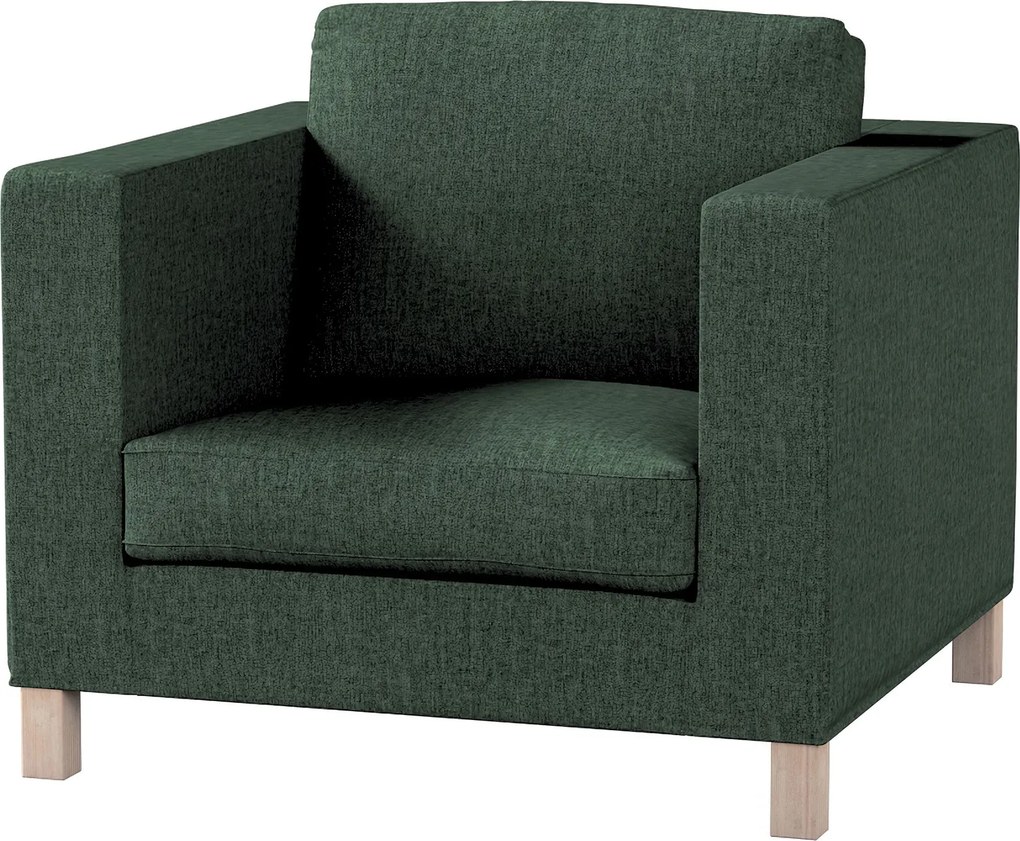 Potah na křesko IKEA Karlanda, krátký barva zelená látka pletený vzor