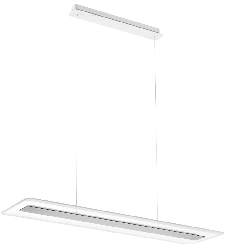 Linea Light Antille_P, závěsné svítidlo z pískovaného skla a chromu, 44W LED 3000K, délka 95cm