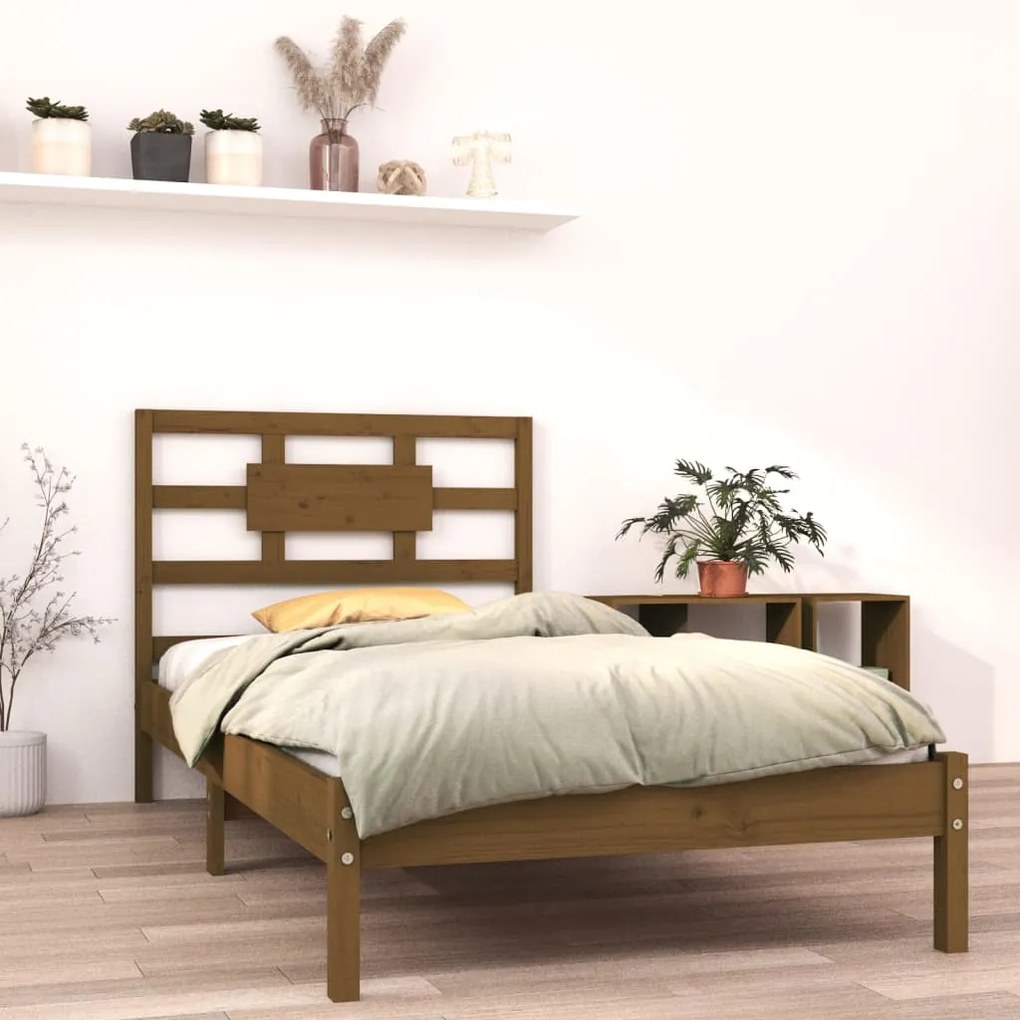Rám postele bílý masivní dřevo 90 x 200 cm