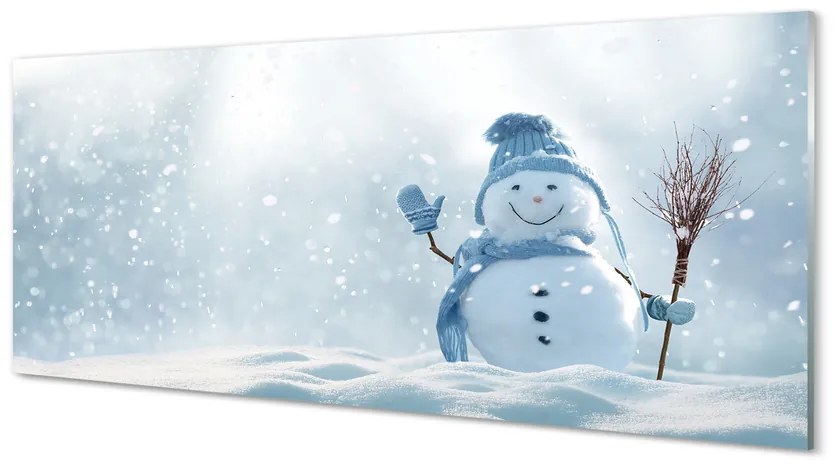 akrylový obraz sněhulák sníh 120x60 cm