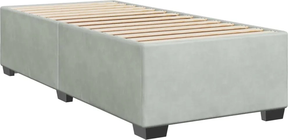 Rám postele bez matrace světle šedá 100 x 200 cm samet 3284613