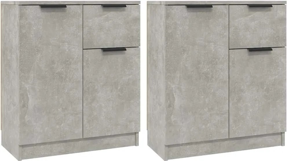 Příborníky 2 ks betonově šedé 60 x 30 x 70 cm kompozitní dřevo 3115815