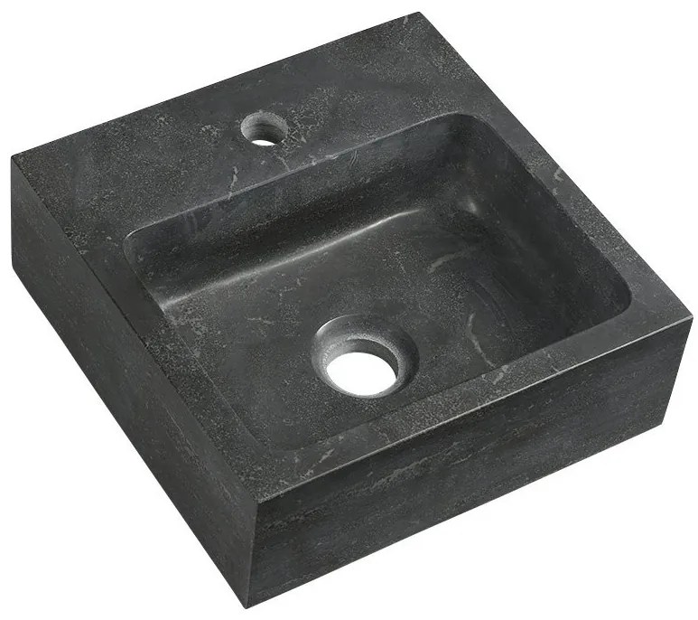 Sapho, BLOK kamenné umyvadlo 30x10x30 cm, černý Antracit, 2401-29
