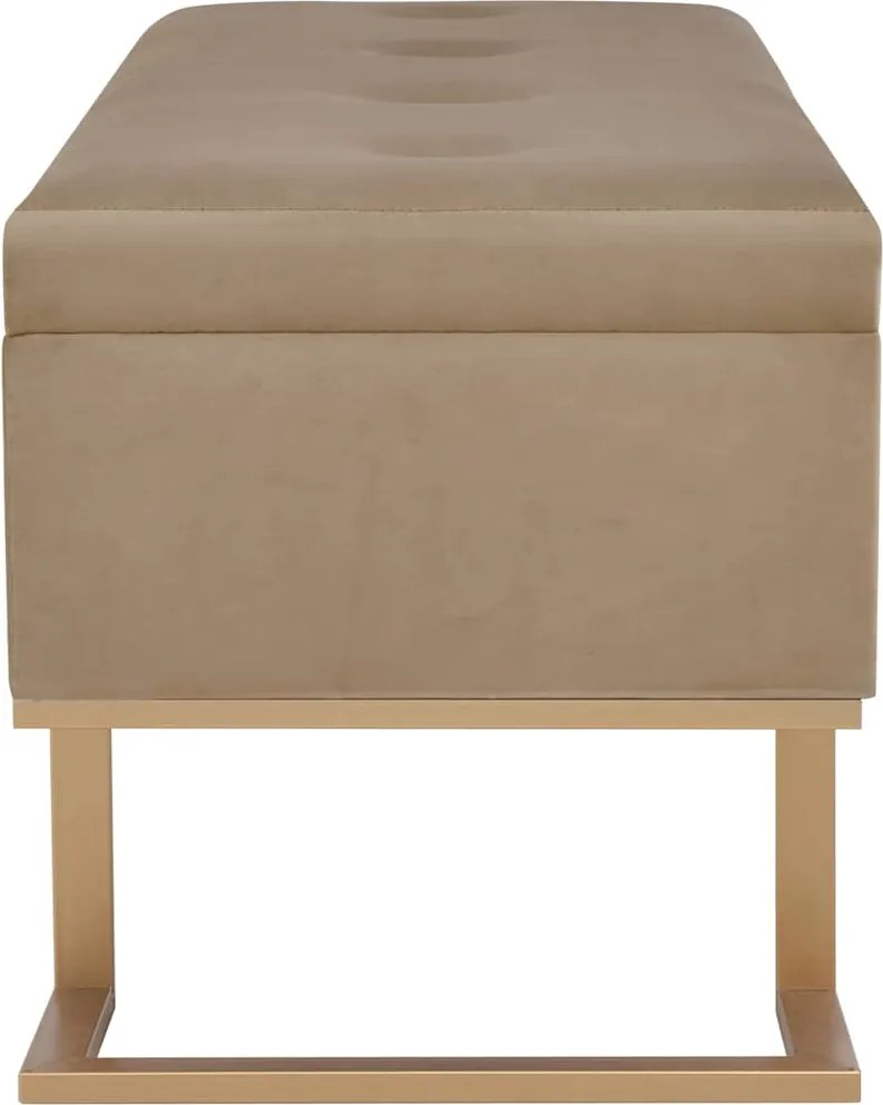Lavice s úložným prostorem 105 cm béžová samet 247574