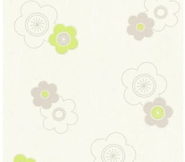 A.S. Création 34767-1 tapety na zeď Happy Spring | 0,53 x 10,05 m | bílá, zelená, šedá vliesová tapeta na stěnu 347671