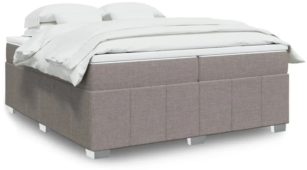 Box spring postel s matrací taupe 200x200 cm textil 3285502