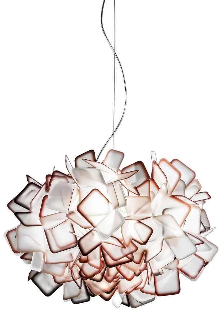 SLAMP CLISS00ORG01T00000EU Clizia, závěsné designové svítidlo z Opalflexu s oranžovým okrajem, 2x12W E27, prům. 53cm