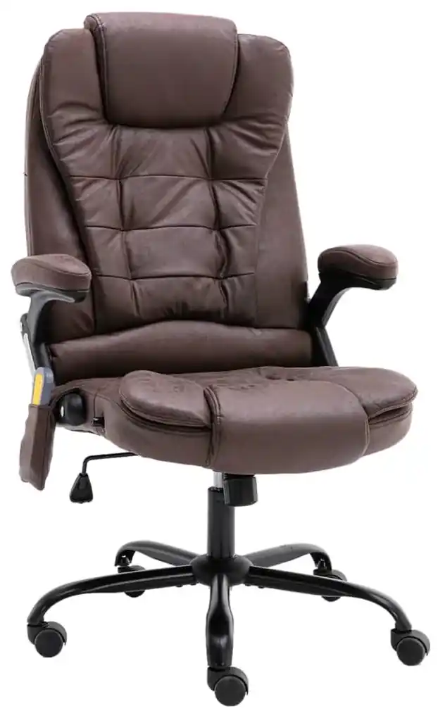 Masážní kancelářská židle tmavě hnědá umělá semišová kůže, 20580 | BIANO