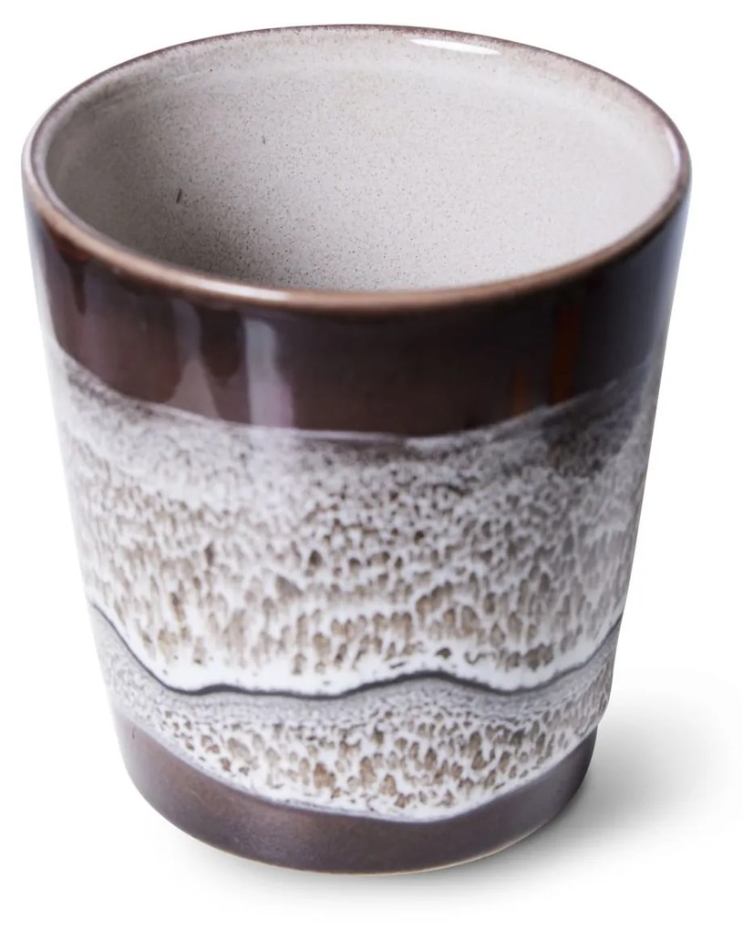 HK living Keramický hrnek 70's Mug Rock on 180 ml, hnědá barva, keramika
