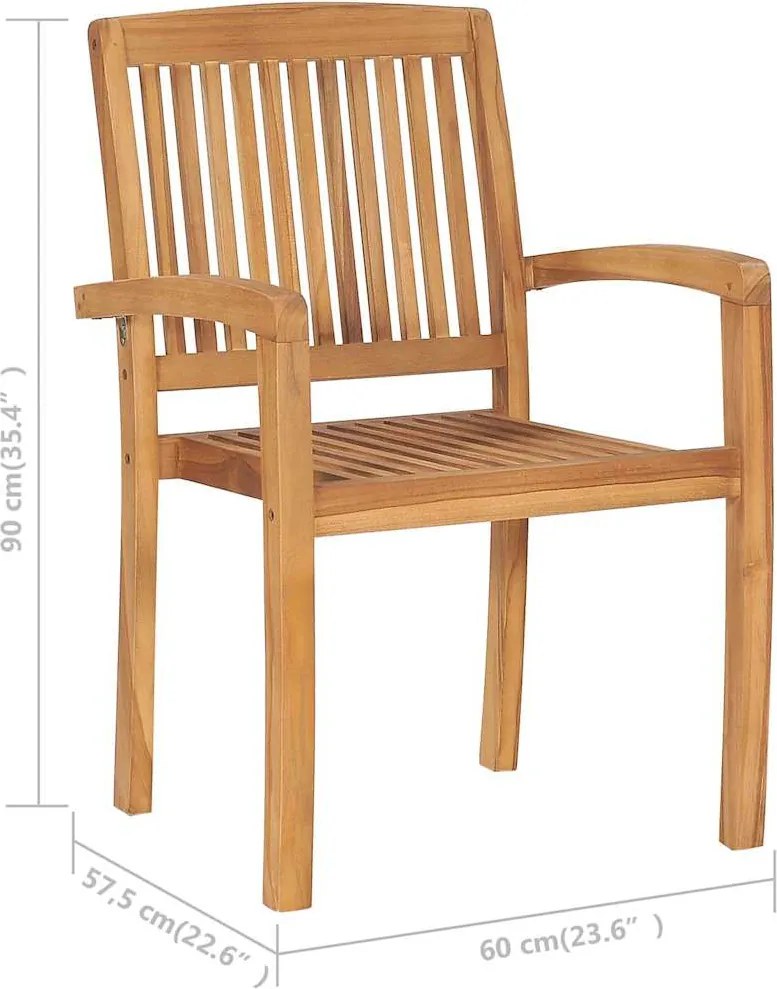 Stohovatelné zahradní židle 6 ks masivní teak 3073208