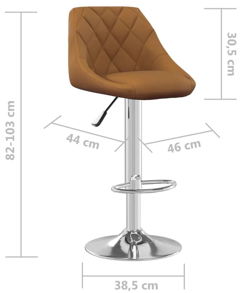 vidaXL Barové stoličky 2 ks hnědé samet