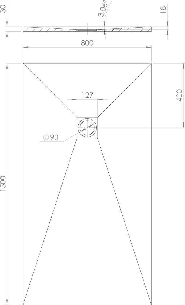 Polysan Treneca sprchová vanička z litého mramoru 150 x 80 cm s možností úpravy rozměru béžová mat 84305.81