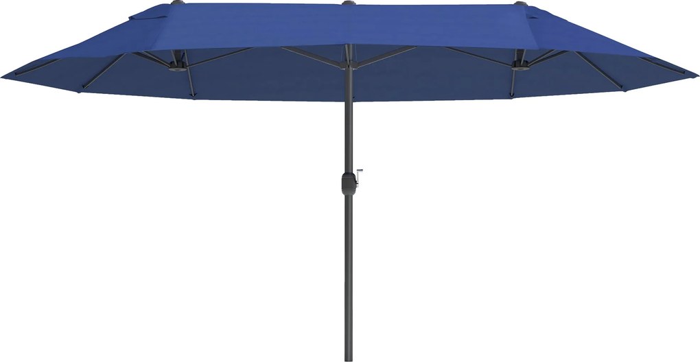 Outsunny Dvojitý Slunečník 455 x 265 cm, Slunečník s UV Ochránou a Kličkou, Balkonový Slunečník, Plážový Slunečník, Odolný Slunečník pro Pláž, Balkon