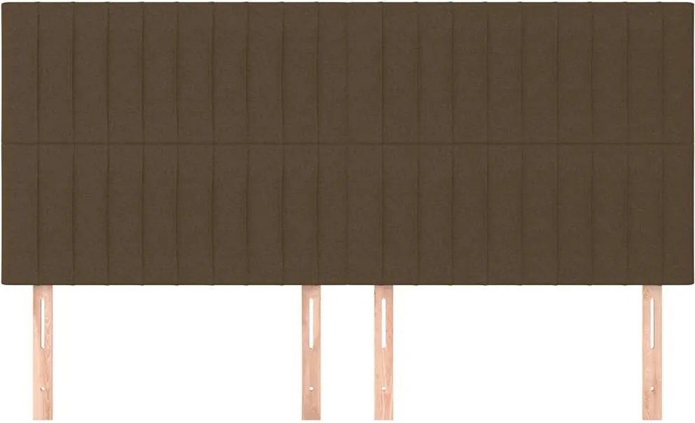 Čelo postele tmavě hnědé 160x5x118/128 cm látkové 3116579