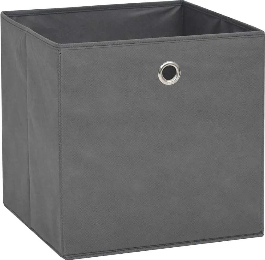 Úložné boxy 10 ks netkaná textilie 32 x 32 x 32 cm šedé 245748