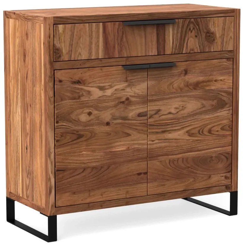 furniture-nabytek.cz - Masivní komoda Sidora Light z akácie, lakovaná, hnědá – 93×41×90 cm