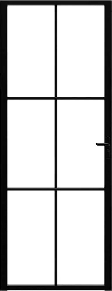 Interiérové dveře ESG sklo a hliník 76 x 201,5 cm černé 151202
