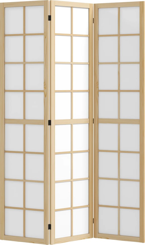 HOMCOM 3-panelový skládací paraván 120x170 cm - rozdělovač prostoru pro obývací pokoj, ložnici a kancelář z borového dřeva a bílý