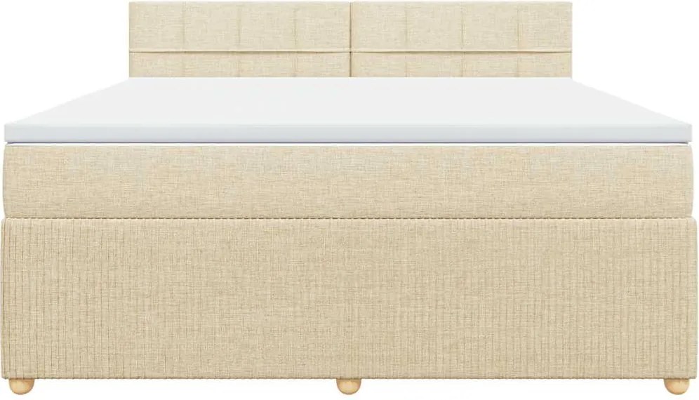 Box spring postel s matrací krémová 180x200 cm textil 3287540