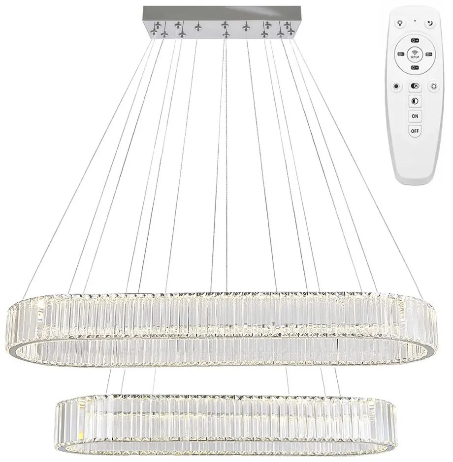 Toolight Toolight, LED stropní svítidlo 100x39 cm, 72W, APP1546-CP2, chromová, OSW-05475