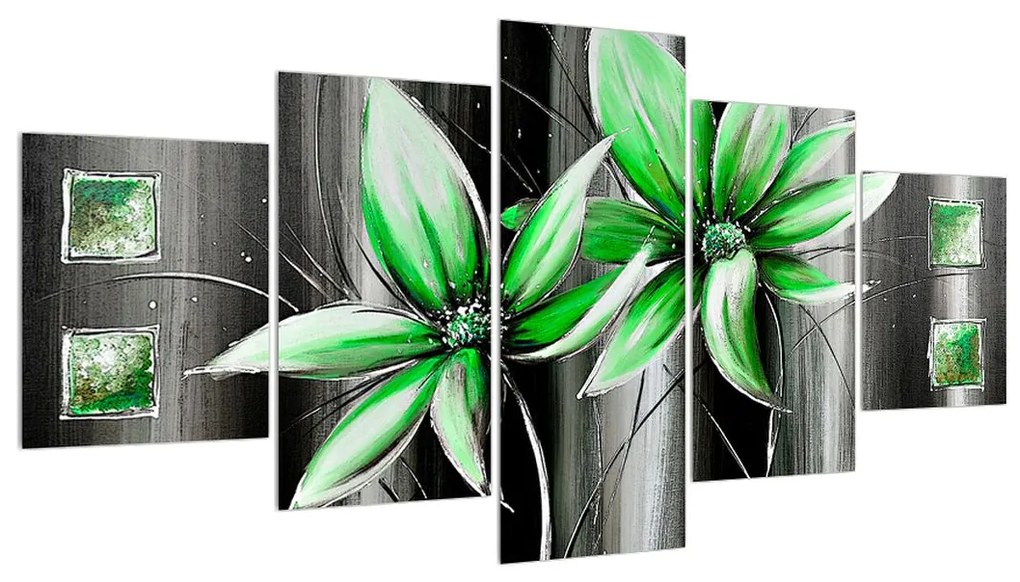 Moderní obraz květů (150x80 cm)