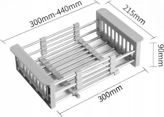 Mexen příslušenství, teleskopický odkapávač pro kuchyňský dřez, šedá, 660730-71