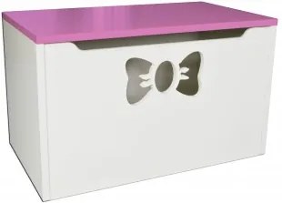 Svět pokojů Box na hračky Design s výřezem - Mašle, 7 barev Barva: Bílá