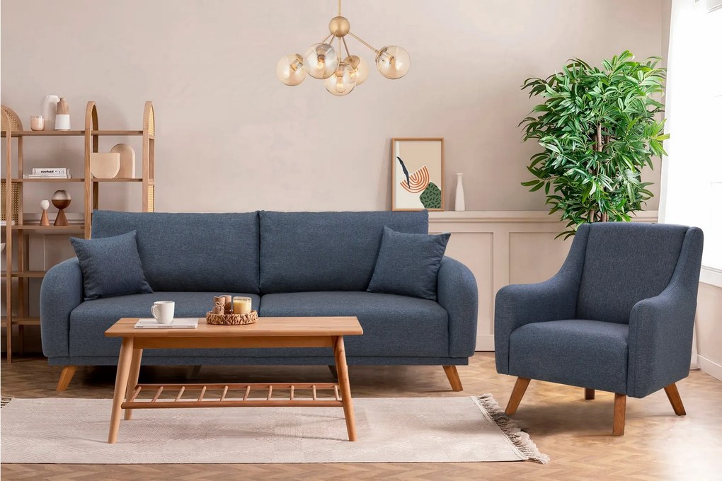 Hanah Home Set křesla a pohovky HERA tmavě modrý 237 cm