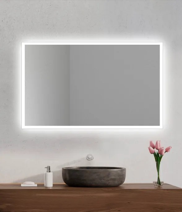 Zrcadlo na zeď chodbu do pokoje ložnice koupelny předsíně MOONLIGHT 70 x 120 cm s LED podsvíceným okrajem po celém obvodu 412-344
