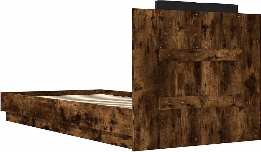 Rám postele s čelem kouřový dub 90 x 200 cm kompozitní dřevo 3209944