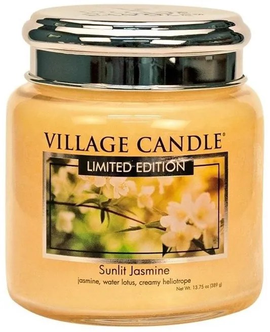 VILLAGE CANDLE Svíčka Village Candle - Sunlit Jasmine 389g, žlutá barva, sklo, kov