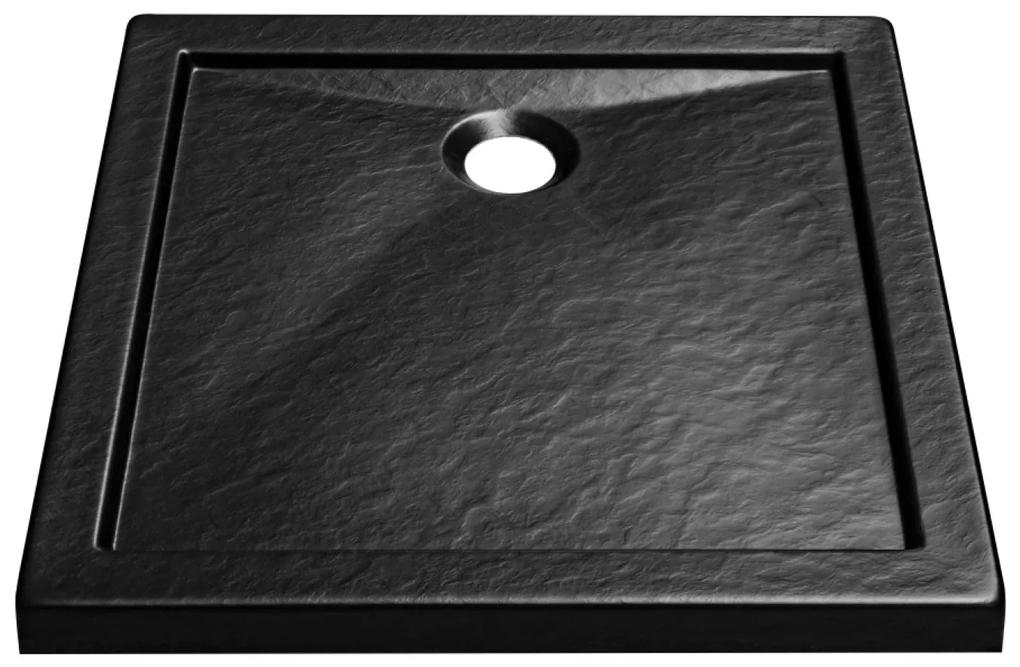 Besco Čtvercová sprchová akrylátová vanička AQUARIUS NEW SE SQ 80x80 (90x90) B SlimLine Stone Effect Barva: Stone Effect černá, Rozměry (cm): 80x80