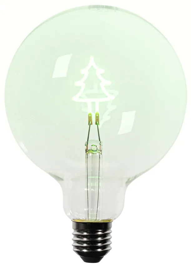 Vánoční LED žárovka E27 s vánočním stromkem G125 čirá 1,8W 100 lm