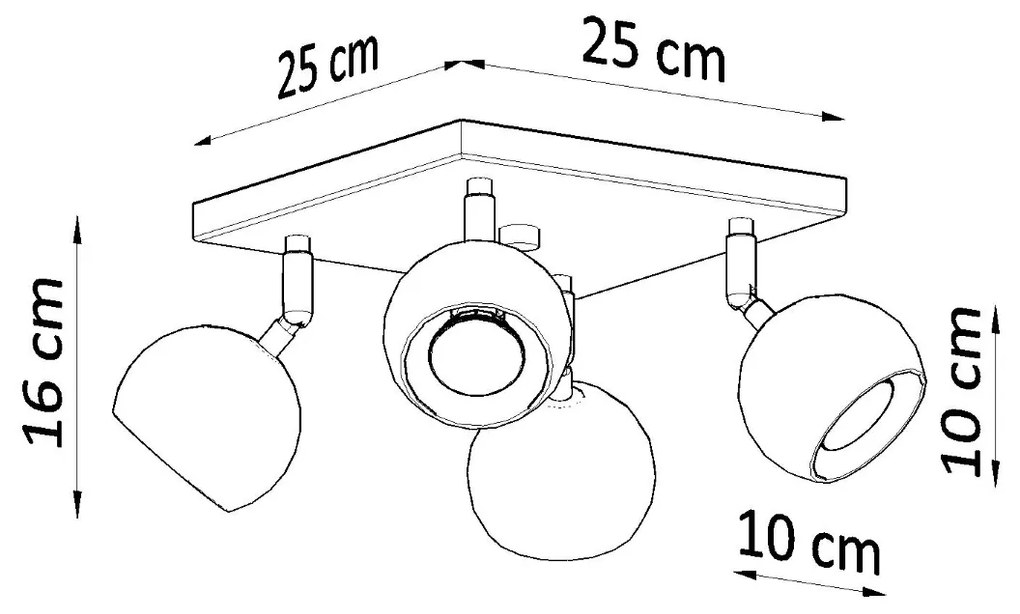 Sollux Lighting Stropní svítidlo OCULARE 4 Černá