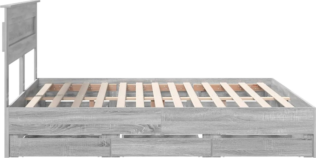 Rám postele s čelo Šedá Sonoma 180 x 200 cm Inženýrské dřevo 3409832