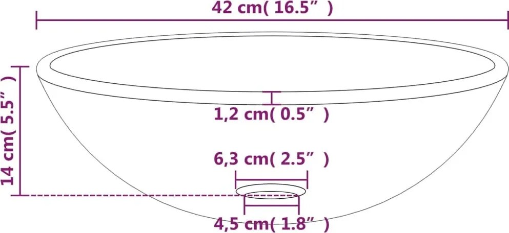 vidaXL Umyvadlo tvrzené sklo 42 x 14 cm [345266] Barva: Bílá