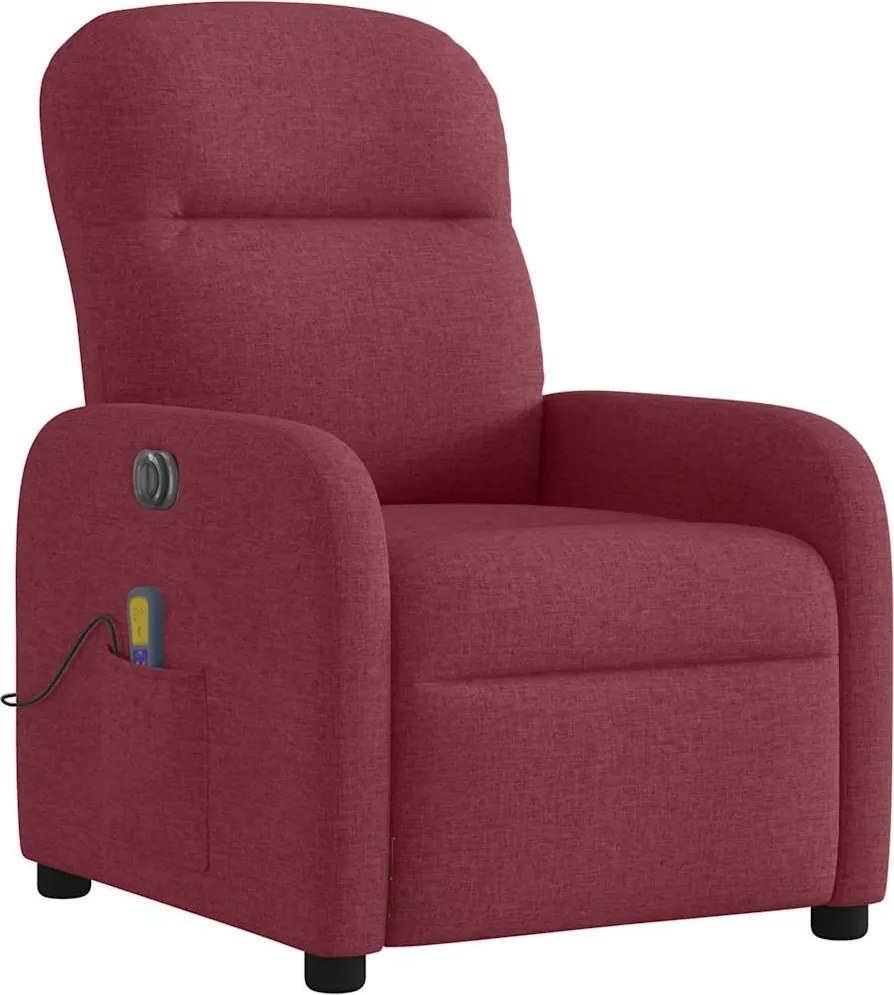 Elektrické masážní polohovací křeslo vínové textil 3302965