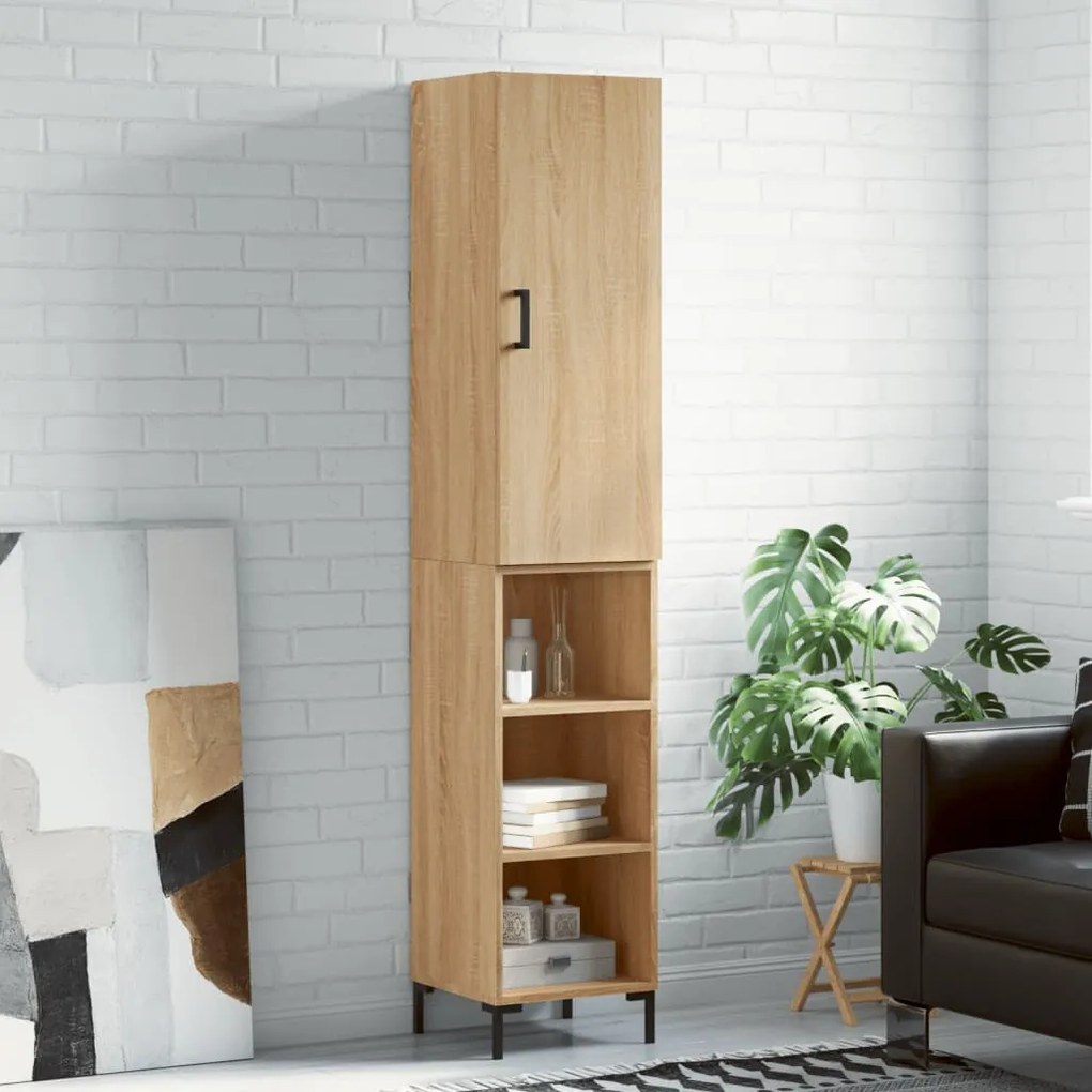 Skříň highboard dub sonoma 34,5 x 34 x 180 cm kompozitní dřevo