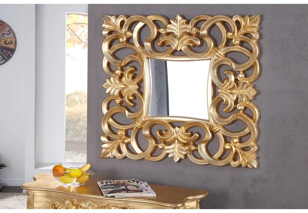 Inviro Nástěnné zrcadlo VENICE 75cm Zlaté - starožitné