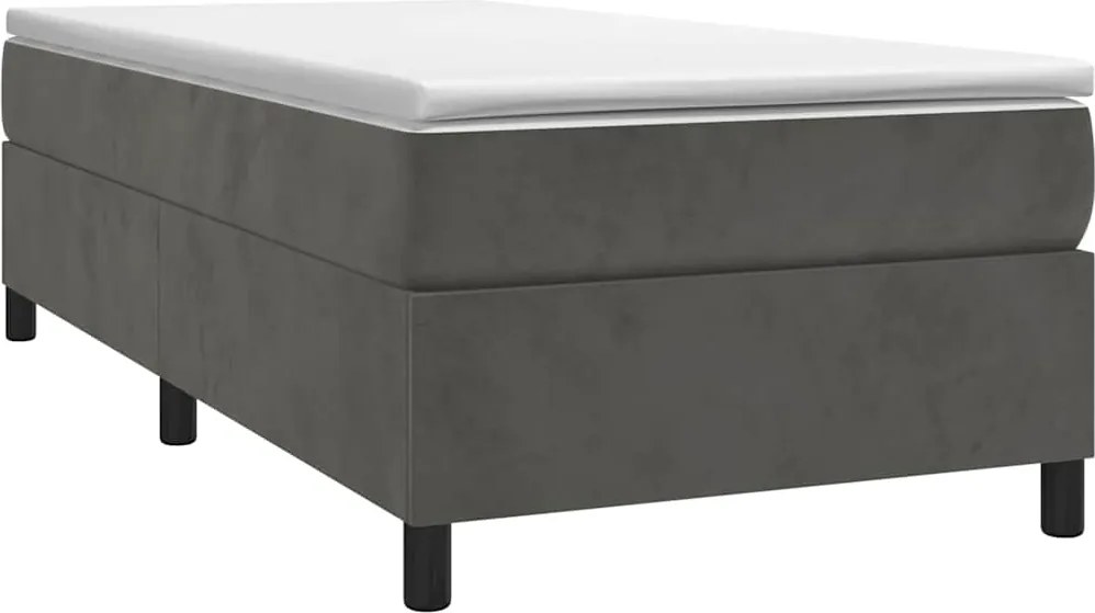 Rám postele s boxspringem tmavě šedá 90 x 190 cm samet 3121091
