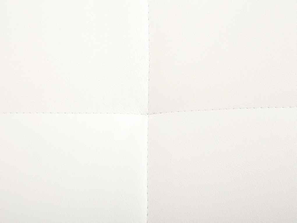 Bílá čalouněná pravostranná rozkládací pohovka L-tvaru z ekokůže ABERDEEN Beliani