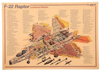 Plakát strážci nebes, Lockheed Martin/Boeing F-22 Raptor, č.256, 50.5 x 36 cm