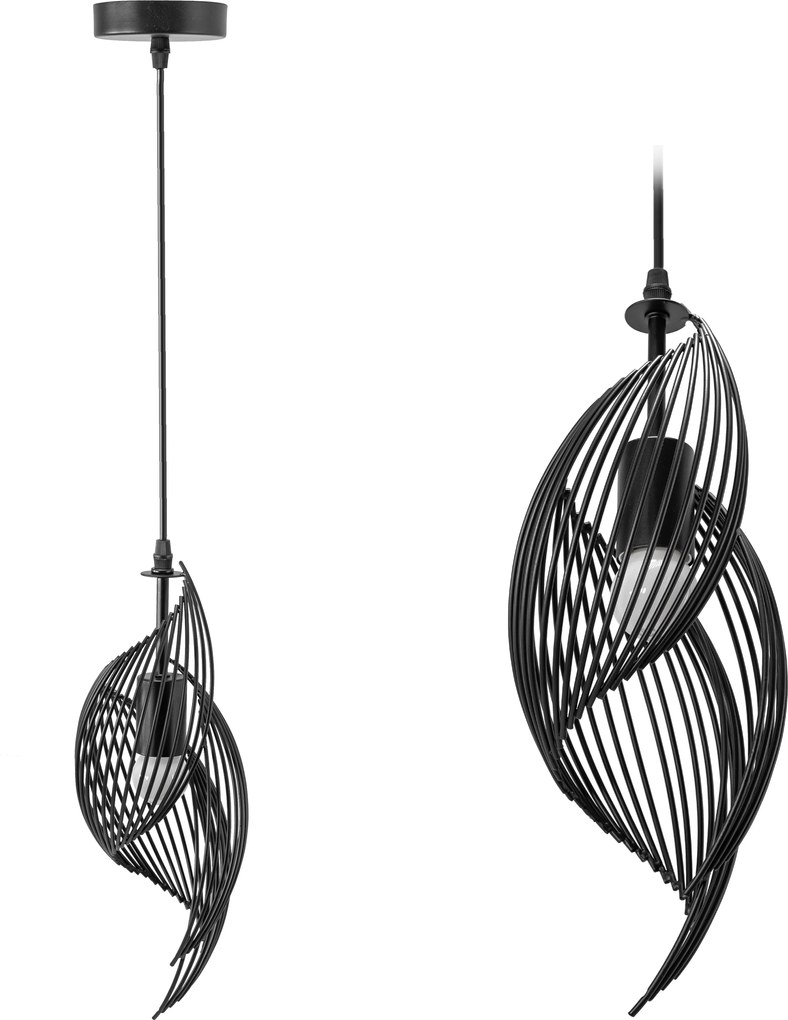 Toolight - Stropní svítidlo 1xE27 60W APP977-1CP, černá, OSW-06989
