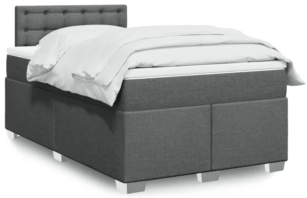 Box spring postel s matrací tmavě šedá 120x190 cm textil 3288142