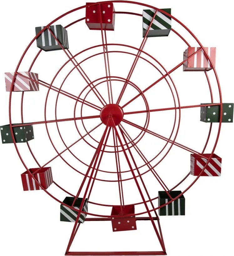 Vánoční dekorace červené veliké ruské kolo Giant Wheel - 167*59*170 cm