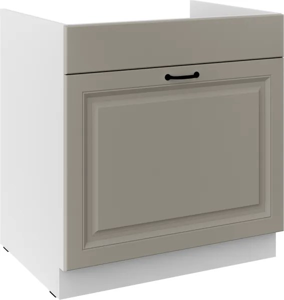 Kuchyňská skříňka Stilo 80 ZL 1S BB korpus bílá, dvířka světle šedá CLAY