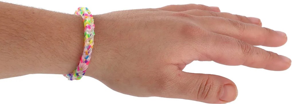 _Ostatní 1_ UDĚLEJ SI NÁRAMEK Gumičky LOOM BANDS 200ks set s doplňky strakaté 00861512