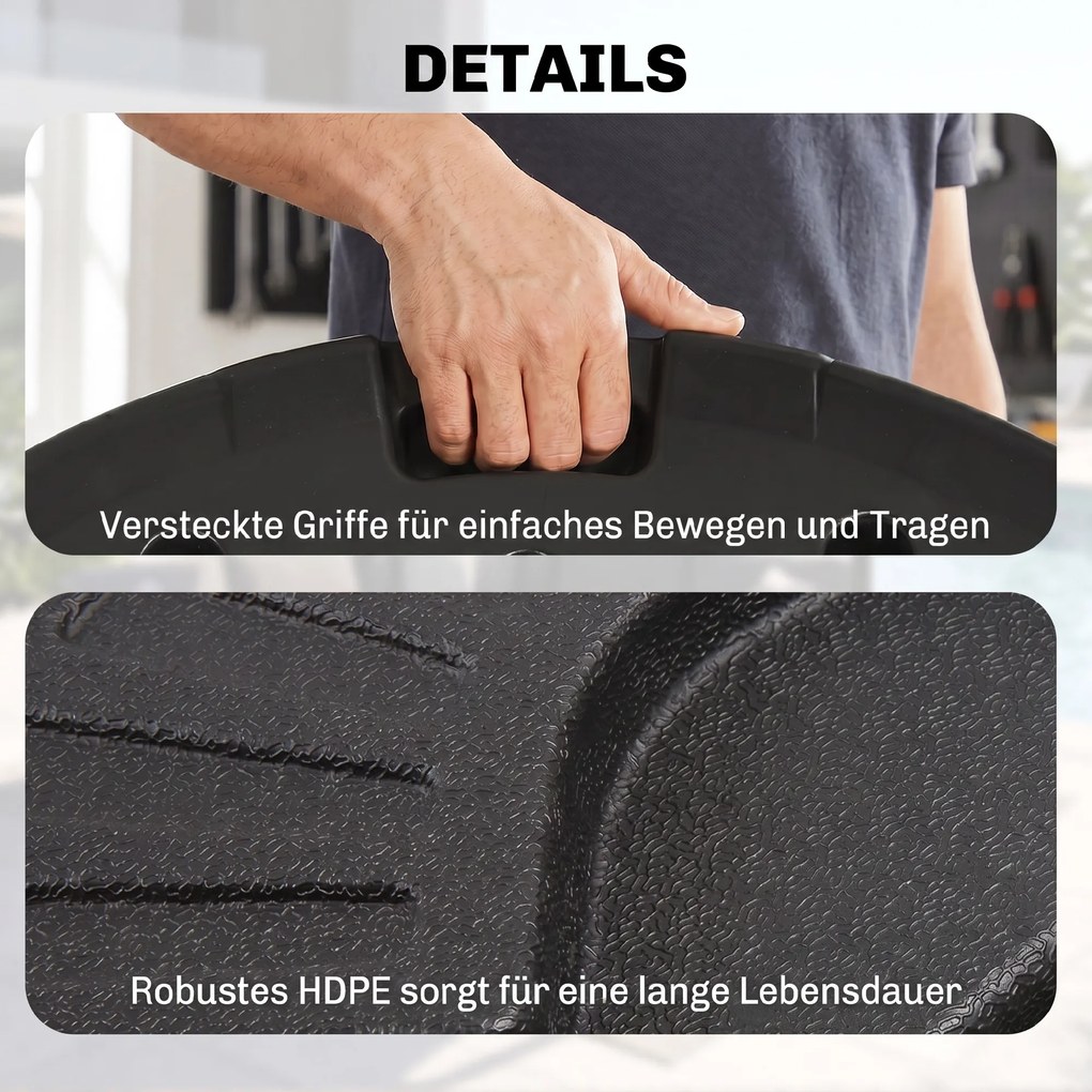 Outsunny Zátěž na Slunečník 4-dílný Základ pro Slunečník Plnitelný 52 kg Vody nebo 68 kg Písku HDPE Černá