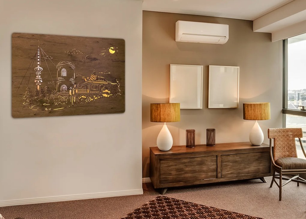 Li-Go "Kleť" světelný obraz 230V 90x62cm provedení povrchu: dub světlý